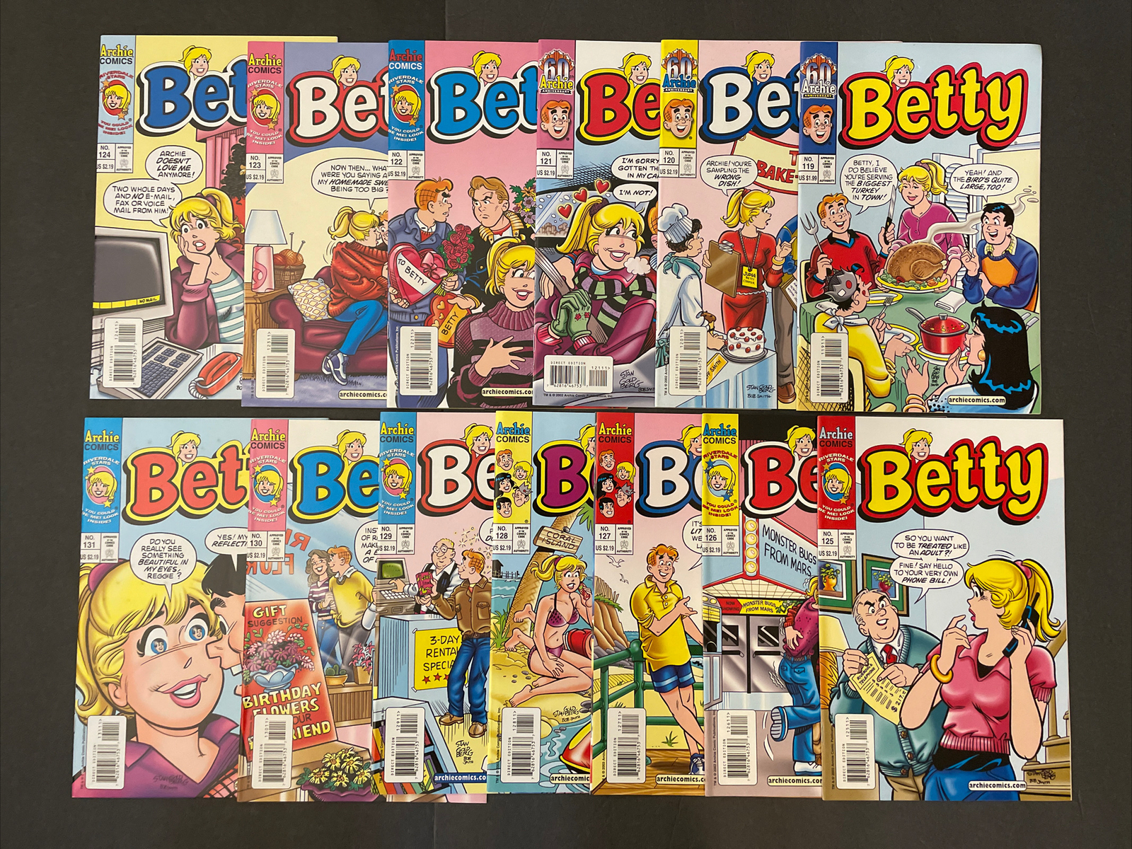 Betty 119-131 Archie Comics Run / Lot Of 13 Books 2003 Higher Grade Low ...