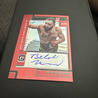 Belal Muhammad Red Signature Series Auto /199 🔥 2023 Panini UFC Optic ...