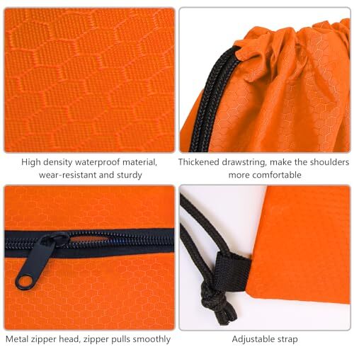 Drawstring Backpack Waterproof, Draw String Back 2p-orange Honeycomb ...