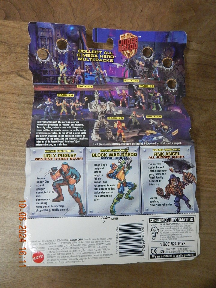 1995 Mattel Mega Heroes Judge Dredd - Judge Vs UGLIES PUGLEY FINK ANGEL ...