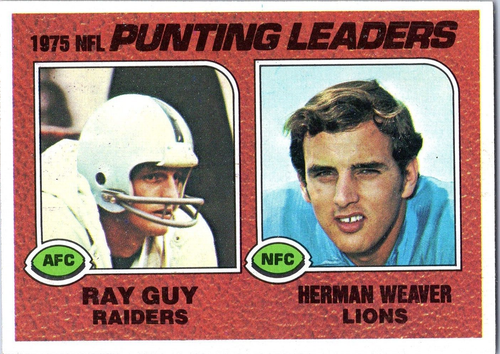 1976 Topps Punting Leaders Ray Guy/Herman Weaver #206 Vintage Football ...