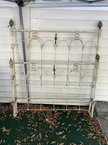 Antique Victorian Cast Iron Bed Frame & Rails | eBay