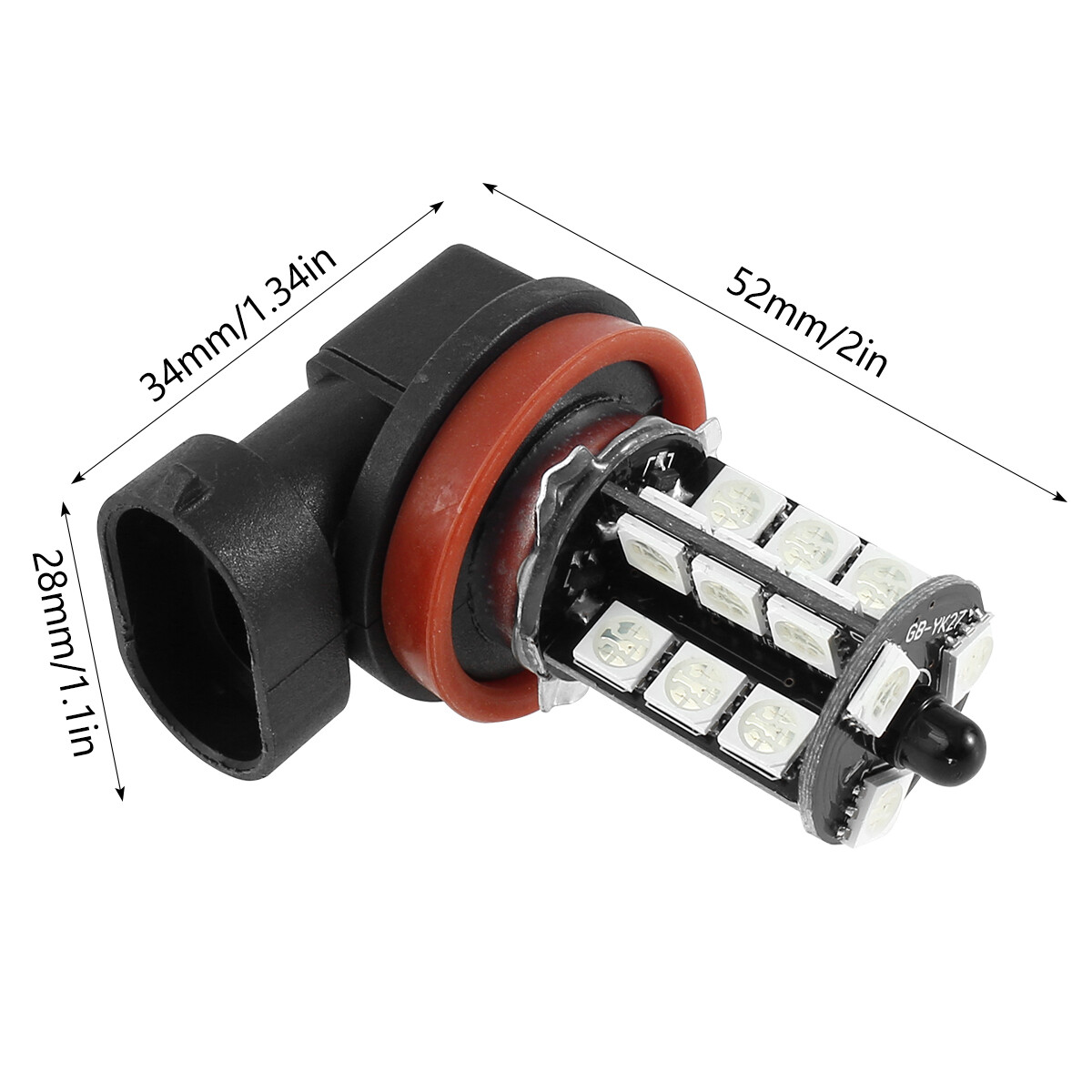 2Pcs 27 LED Car Fog Lights H8/H11 RGB Front Remote Control Bulbs ...