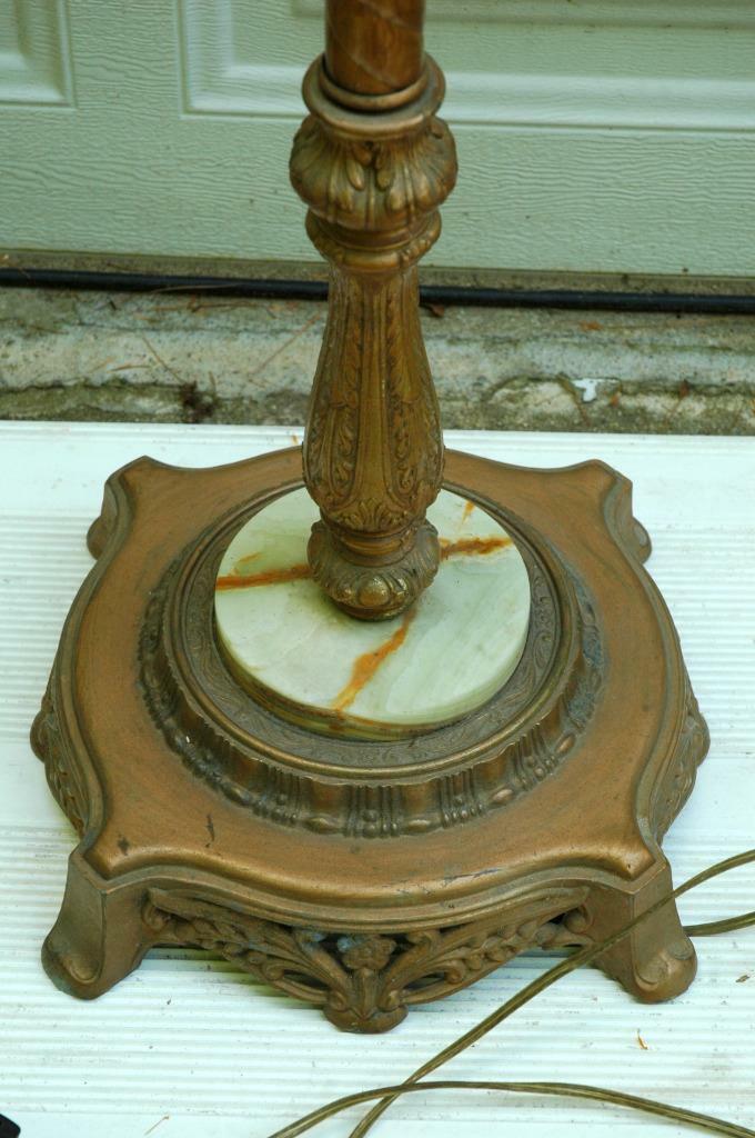 Antique Bridge Floor Lamp With Brass And Marble Base Antique Appraisal