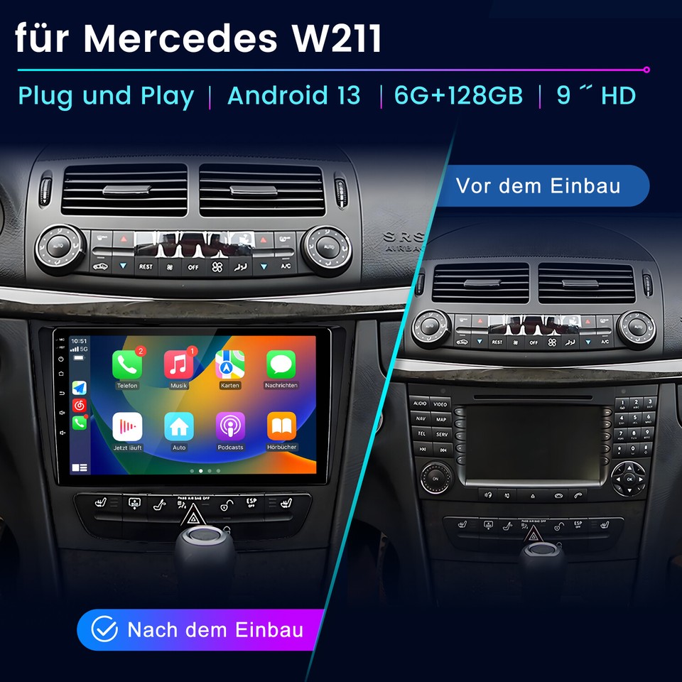 Android 13 Car Stereo For Mercedes Benz E-W211 E320 E500 E350 CLS Radio ...