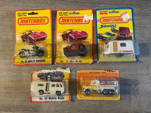 5 Vintage Matchbox No. 50 Harley Davidson 14 Mini Ha Ha Mobile Home ...