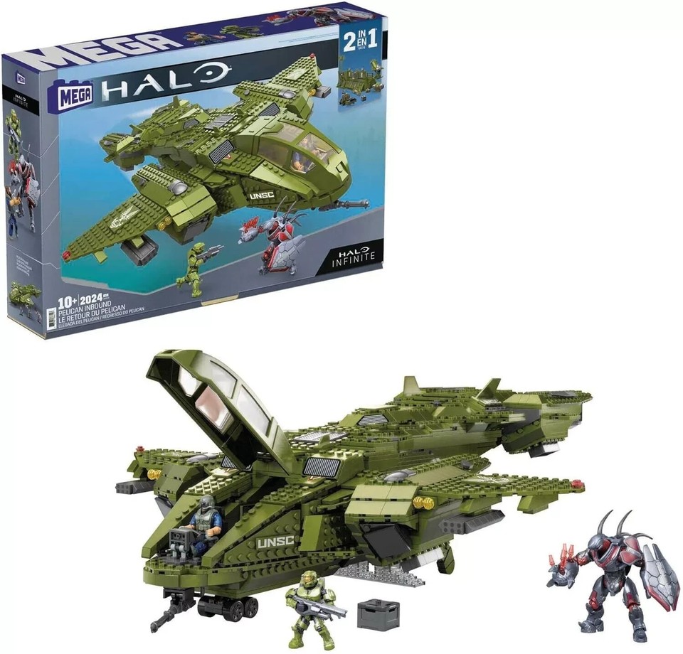 HALO INFINITE PELICAN Inbound Vehicle MASTER CHIEF Building Set MEGA ...
