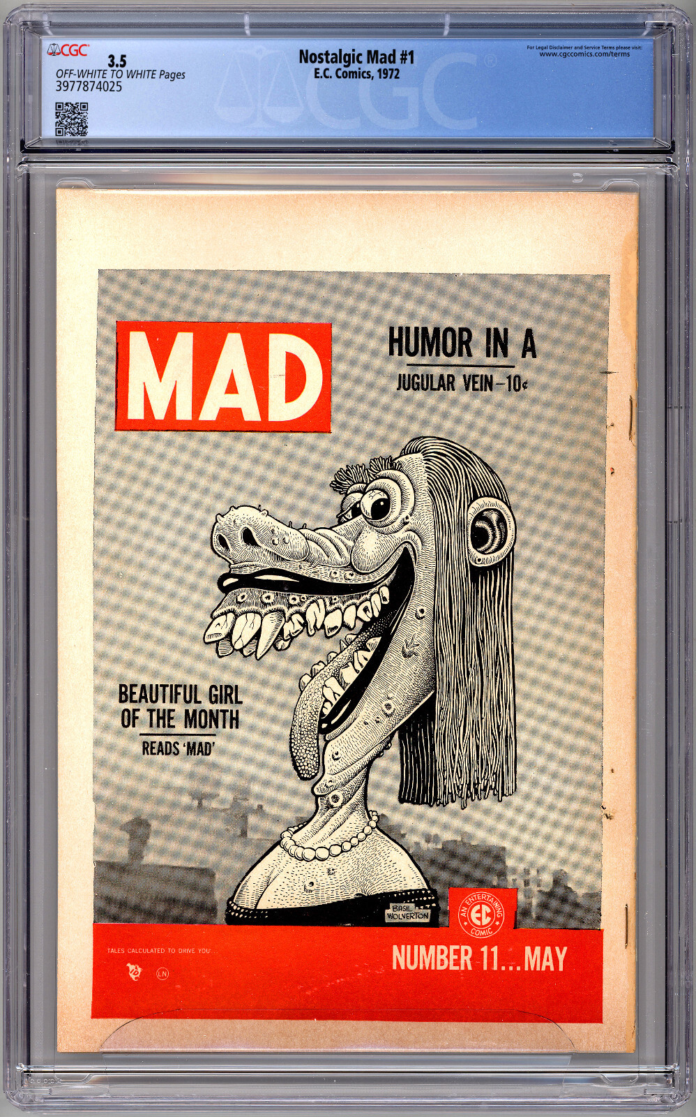 MAD #1 CGC 3.5 AKA THE NOSTALGIC MAD #1 WOOD KURTZMAN 20TH ANN REPRINT ...