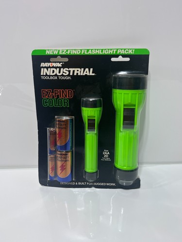 Rayovac Industrial EZ12AA2D USA MADE 2pc Flashlight Set EZ-FIND NEON ...