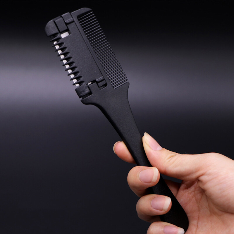 Double Side Hair Razor Comb Cutting Thinning Comb with Blade Modeling ...