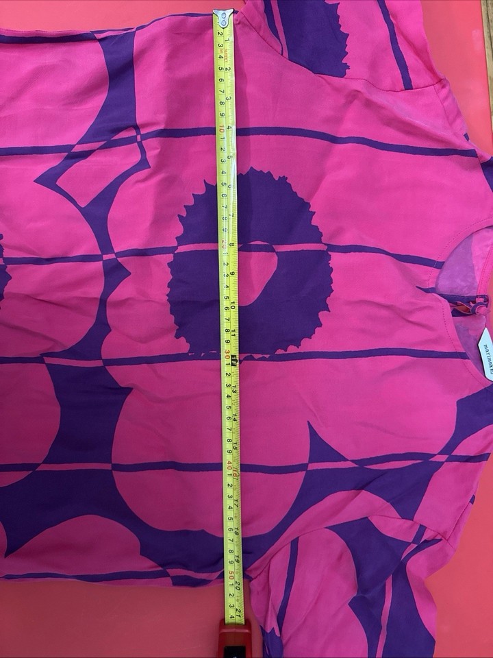 Marimekko oaja vesi unikko Blouse pink purple lyocell viscose Top size ...