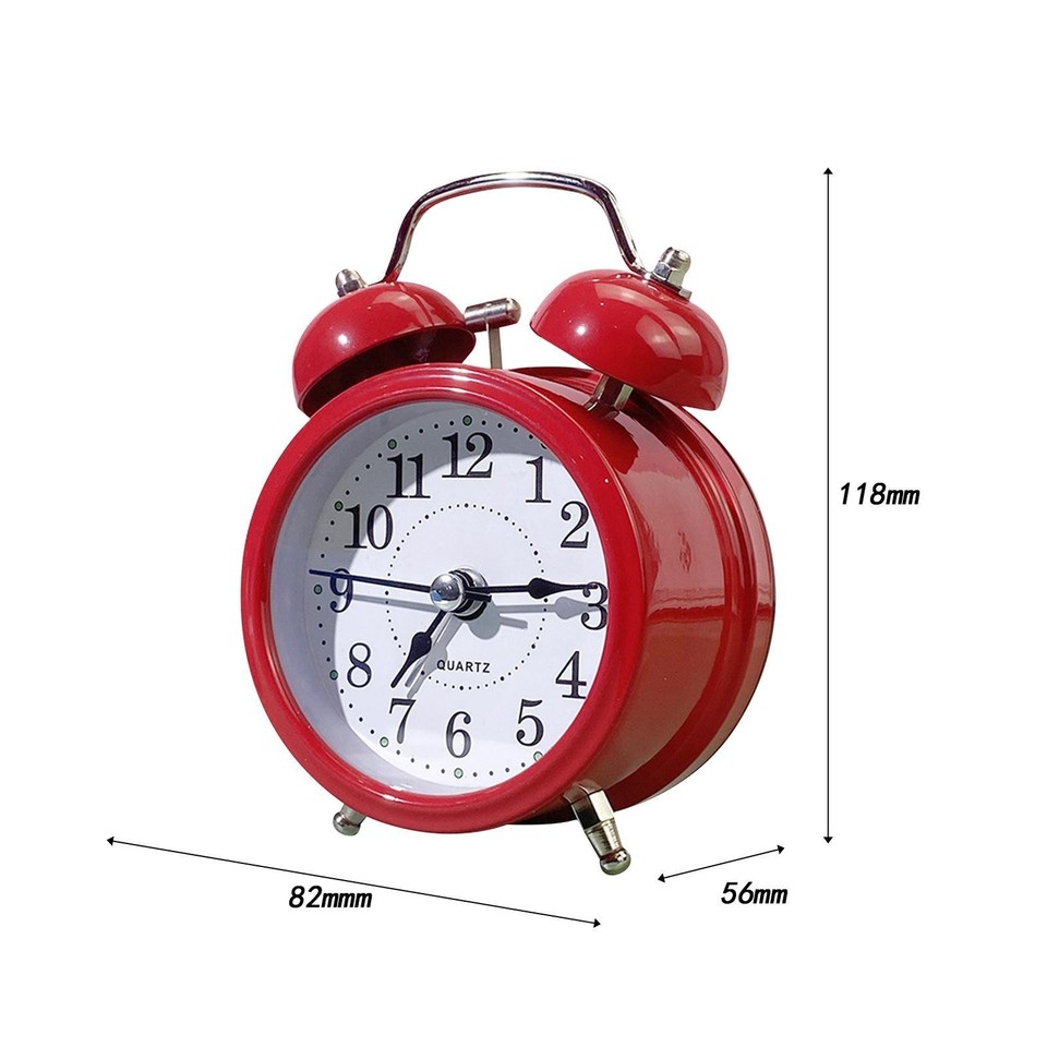 Alarm Clock with Night Light Luminous Dial Simple Design Red | eBay UK
