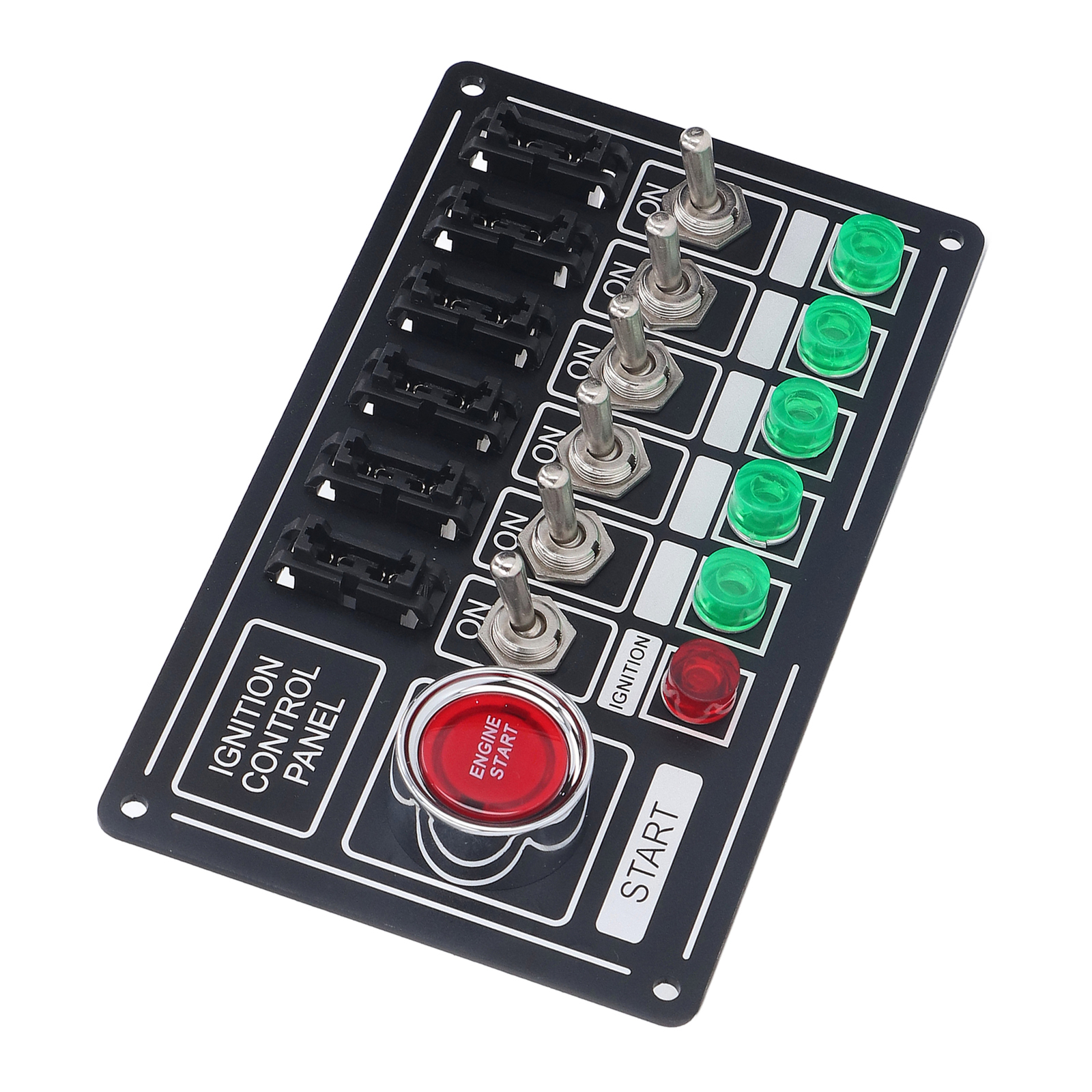 *Car Engine Ignition Rocker Switch Panel With Fuse Start Push Button 6 ...