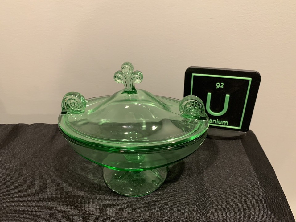 Uranium Glass Candy Dish Near Mint | eBay