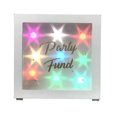 White PARTY FUND LED Light Up Money Box Bank Birthday Gift- USB Cable ...