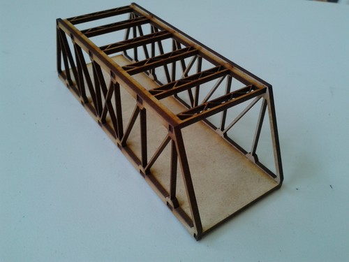 Laser Cut Small Braced Girder Bridge Kit 3mm MDF 18cms Long | eBay UK
