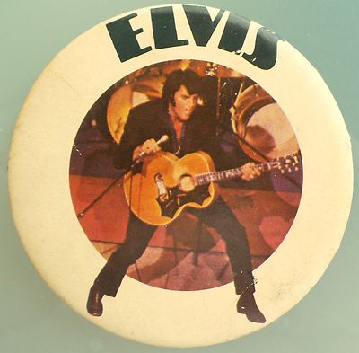 VINTAGE ELVIS PRESLEY PIN BUTTON LARGE SIZE 3" DIAMETER | eBay