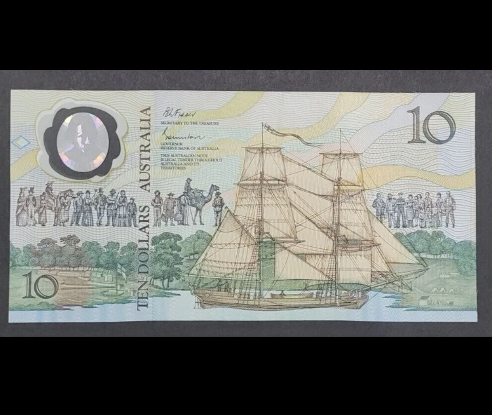 1988 Australia Bicentenary Polymer $10 Banknote #AB 33 526263 LAST ...