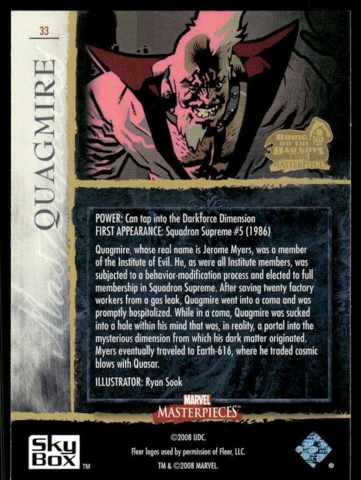 Quagmire 2008 Marvel Masterpieces Card #33 (NM) | eBay