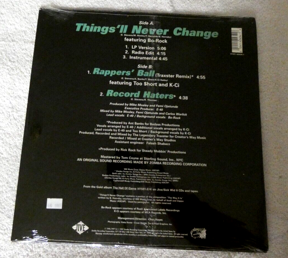 E-40 Things'll Never Change - 12 Inch - Vinyl Record Jive 1996 - Sealed New 12414243416| eBay