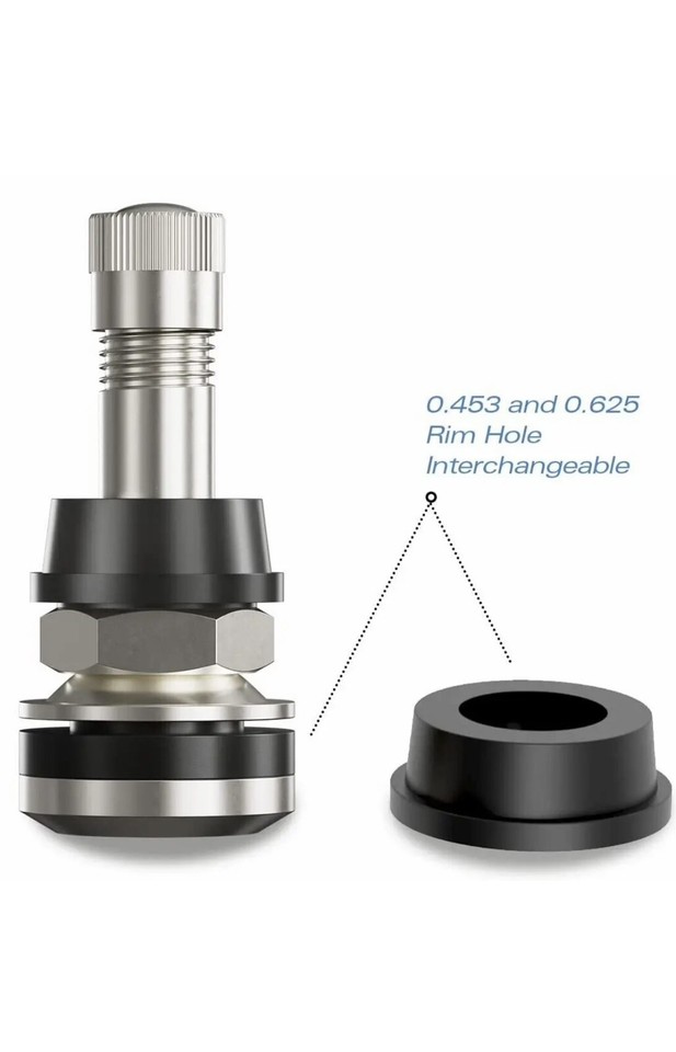 12 Kits TR416 Tire Valve Stems 1-1/2” Long Fits: .453" & .625" Rim ...