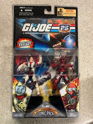 GI Joe 25th Anniversary Comic Pack Capt. Ace & Wild Weasel Figures New ...