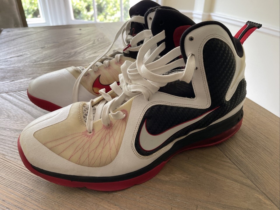 Size 12 Nike LeBron James 9 Miami Heat Home Colorway Vintage Shoes 2011 ...