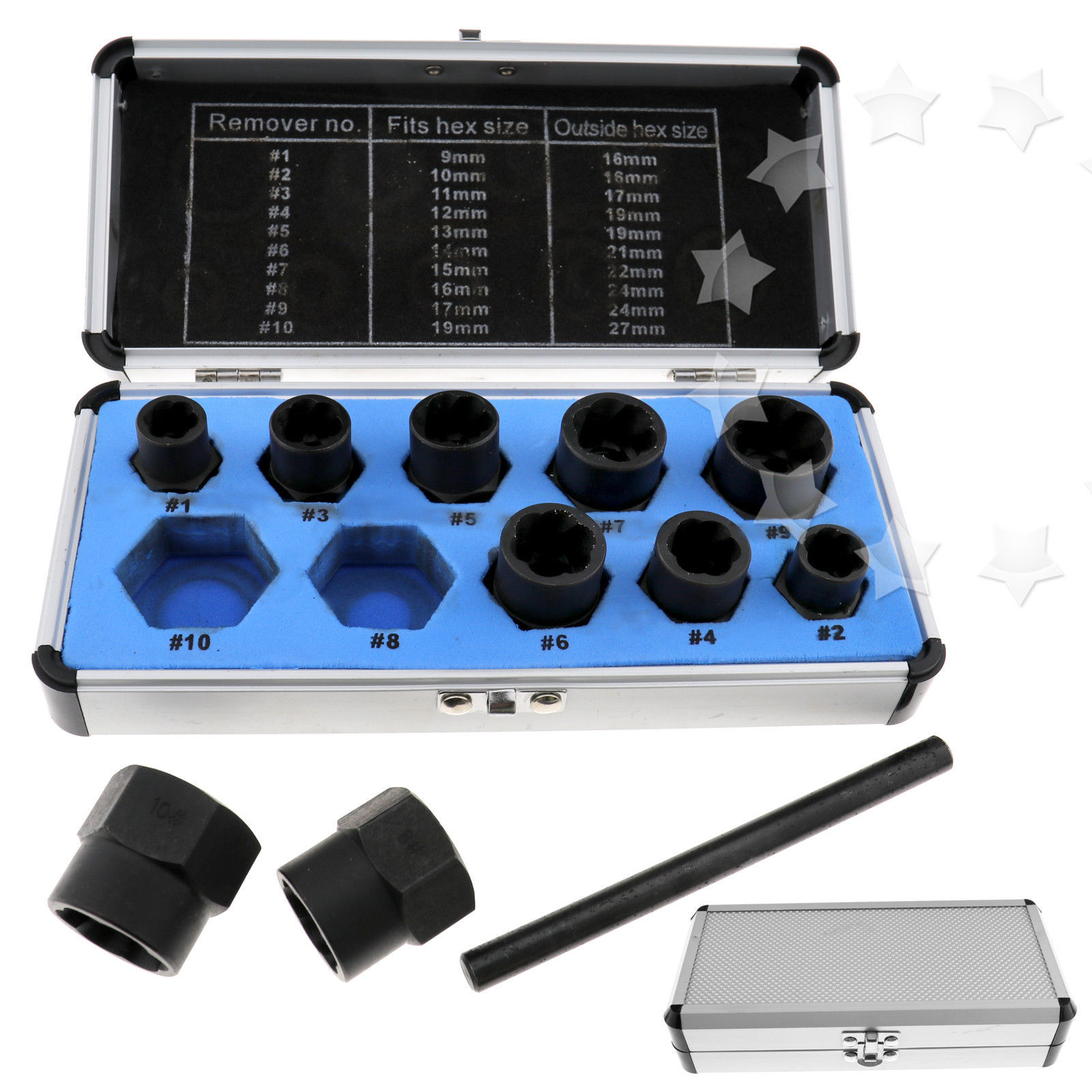 METRIC STRIPPED NUT BOLT REMOVER SOCKET ROUNDED HEAD EASY OUT EXTRACTOR ...