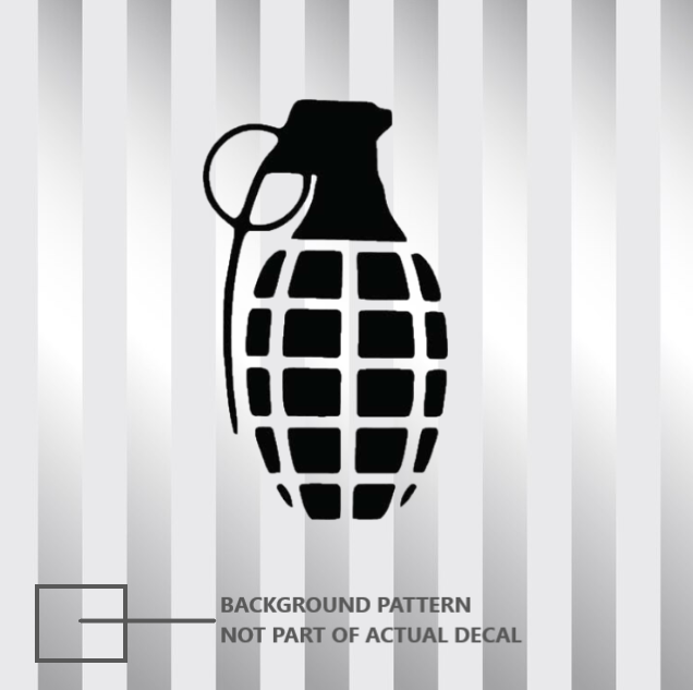 Grenade Decal Sticker Vinyl Die Cut US Made For Car, Laptop, Window ...