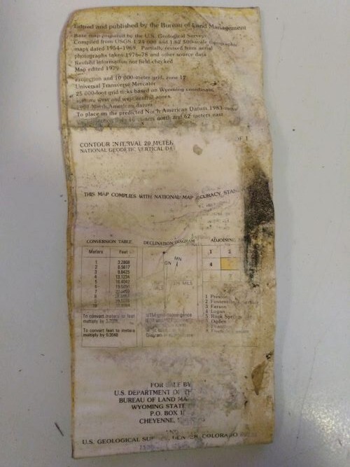 USGS BLM 1:100,000 scale topographic map - Kemmerer, WY | eBay