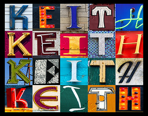 KEITH Name Poster featuring photos of actual sign letters | eBay