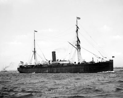 Photograph Hamburg American Line Steamship S.S. Suevia Year 1893 8x10 ...