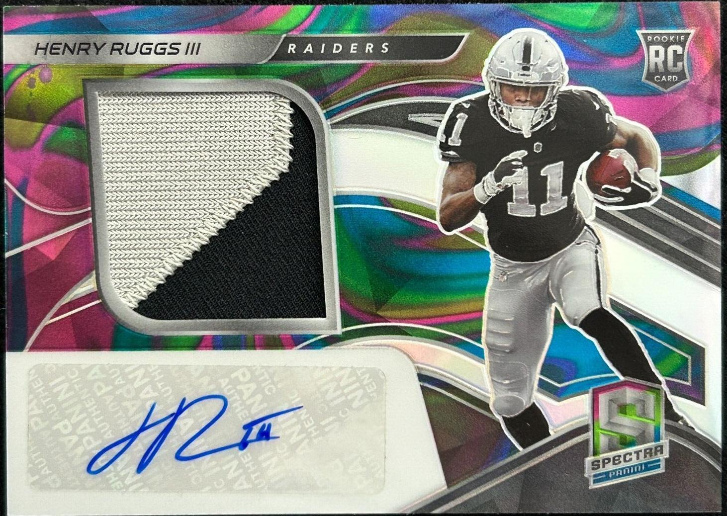 2020 Panini Spectra - Rookie Patch Autographs Henry Ruggs III #213 Neon ...