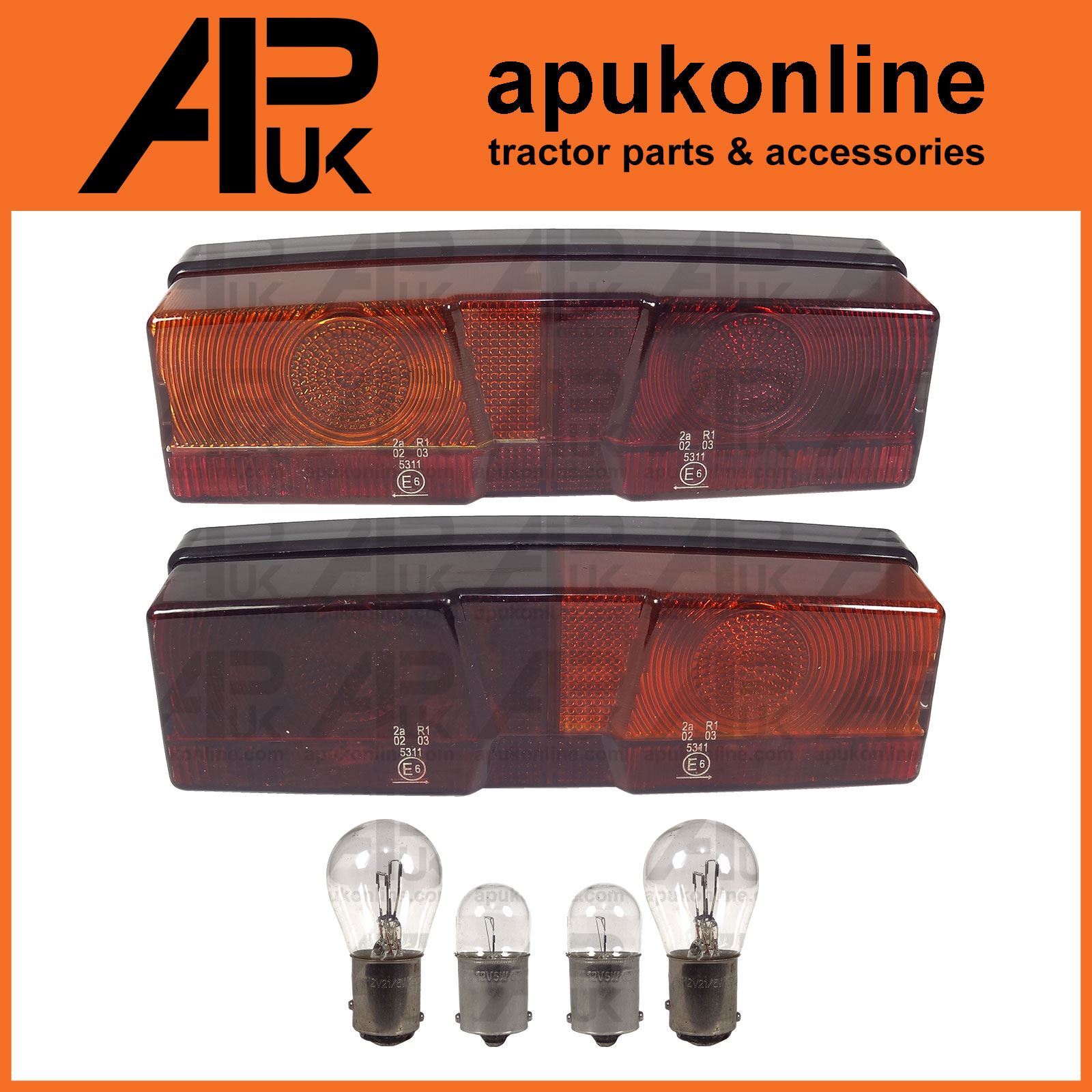 Rear Tail Light Set & Bulbs for Case International IH 4220 4230 4240 ...