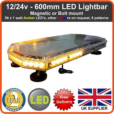LED Recovery Light bar 600mm 12/24v Flashing Beacon Truck Warning Light ...