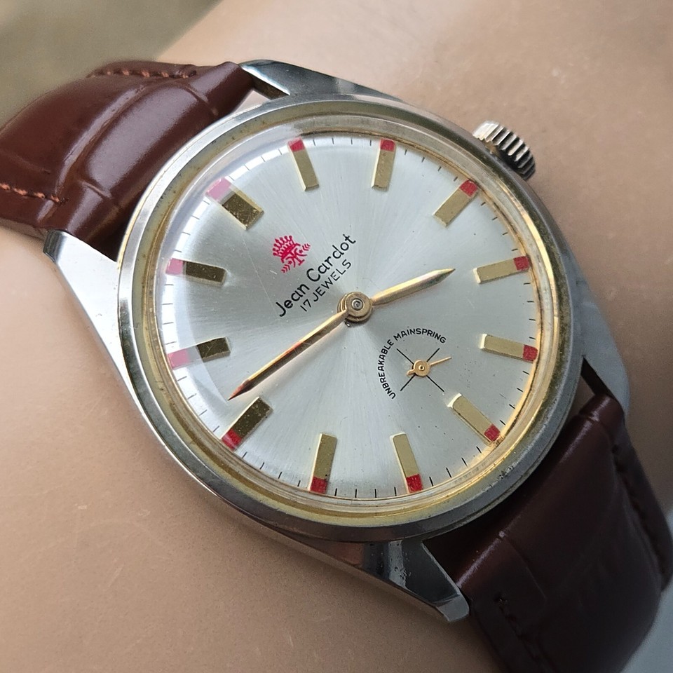 Vintage Jean Cardot men's manual wind watch Raketa 2603 17Jewels 1950s ...