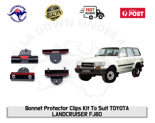Bonnet Protector Fitting Kit Clips Brackets To Suit Toyota Landcruiser ...