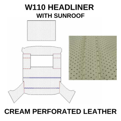 Perforated Cream Headliner Fits Mercedes W110 Roof Sky Ceiling w ...