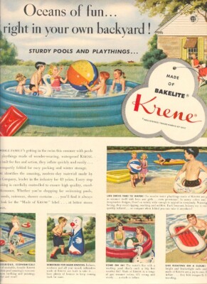 1954 Bakelite Krene' Swimming Pools Magazine Ad Free Shipping | eBay