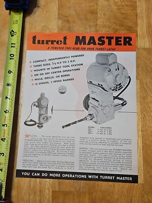 TURRET MASTER MACHINE TOOL SPEC SHEET #4 | eBay
