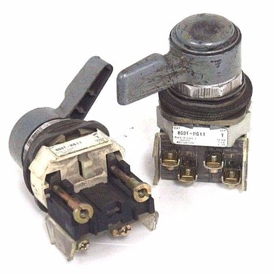 LOT OF 2 ALLEN BRADLEY 800T-HG11 SELECTOR SWITCHES SER. T, 2 POSITION ...