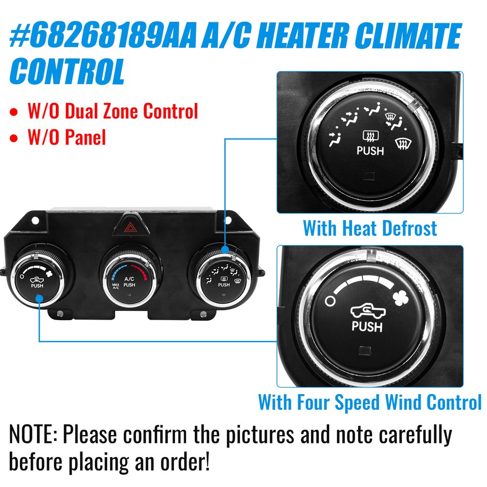 68268189AA Temperature Control Climate AC Heat Defrost For 13-18 Dodge ...