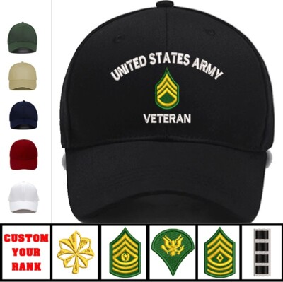 Custom us army rank embroidered hats, cutom your us army hat | eBay