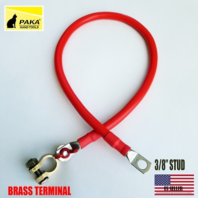 60"Inch- 1/0 GAUGE Battery Cable Positive – 3/8” Lug Stud -Car, Truck ...