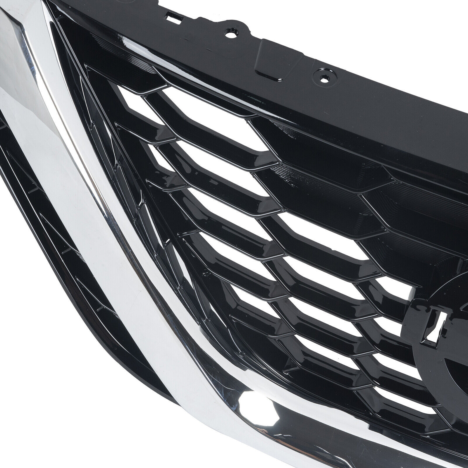 Front Bumper Upper Grille for Nissan Sentra 2016-2018 Chrome Black ...
