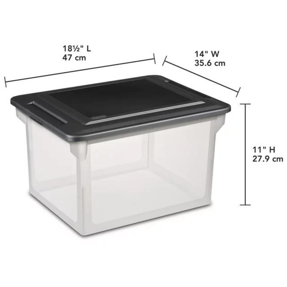 Sterilite Plastic Storage Bin/ File Box, 18 1/2" L x 14" W x 11" H ...