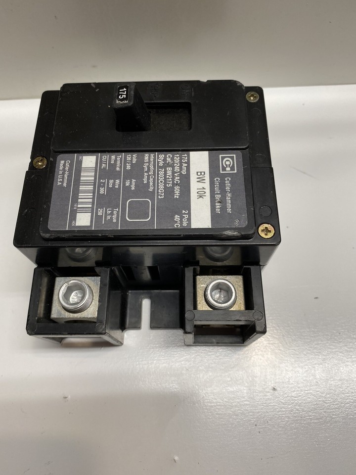 Cutler Hammer BW2175 175 Amp 120/240V Main Breaker-Warranty Refurbish ...