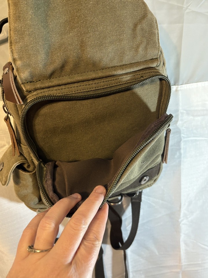 Unisex Canvas Convertible Small Backpack Rucksack Chest Pack Sling Bag ...