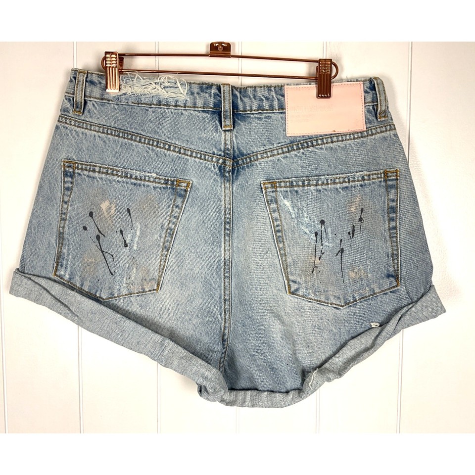 One Teaspoon Denim Bandit Short Artiste Intentionally Distressed High ...