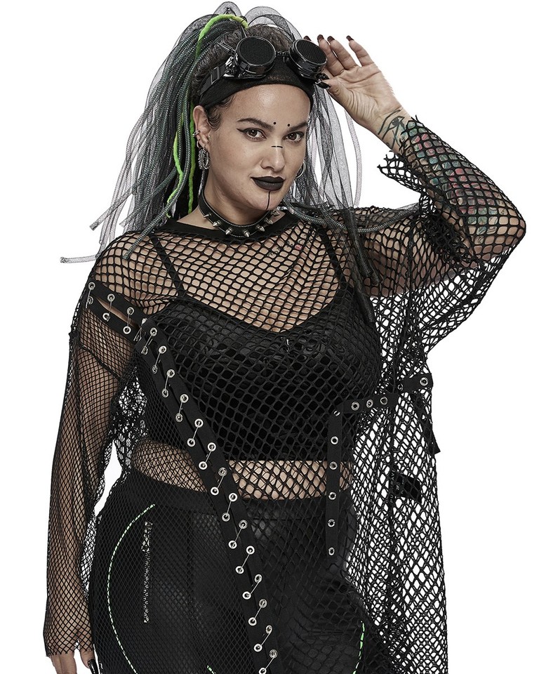 Punk Rave Plus Size Womens Spliced Gothic Mesh Top | eBay
